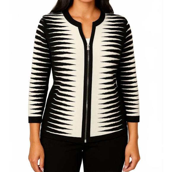 Angel Apparel | Sweaters | New Angel Apparel Zig Zag Zip Up Cardigan In ...